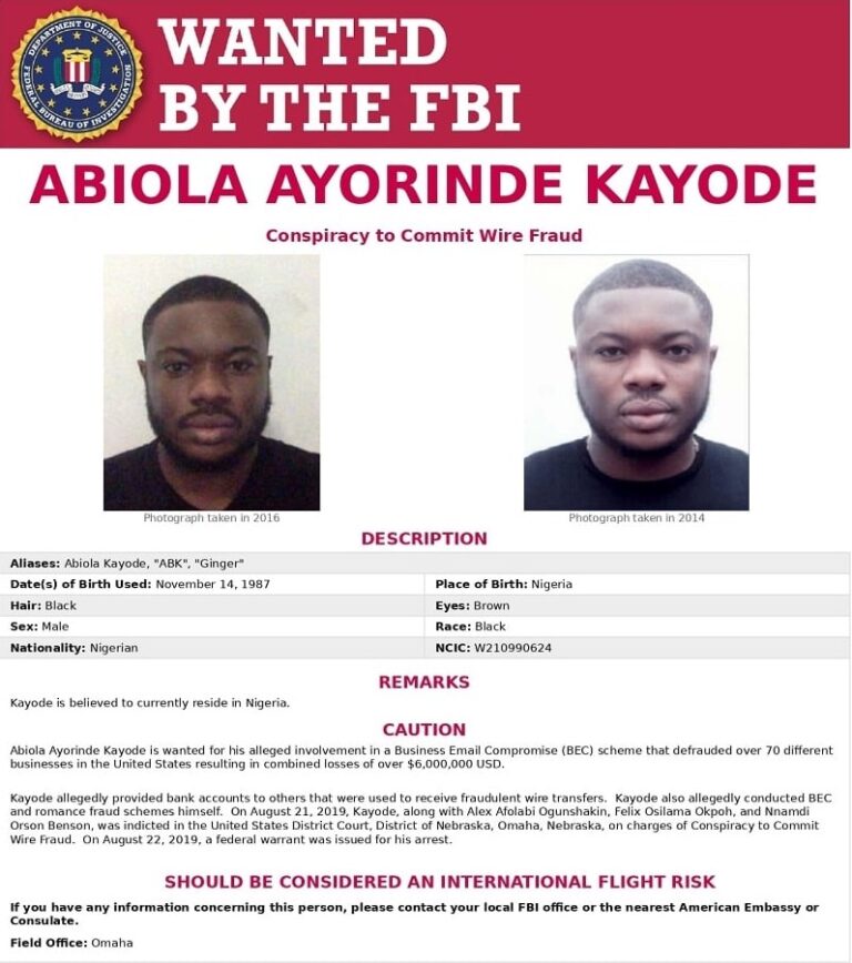 Abiola Ayorinde Kayode - the Nigerian man on FBI's Most Wanted List ...