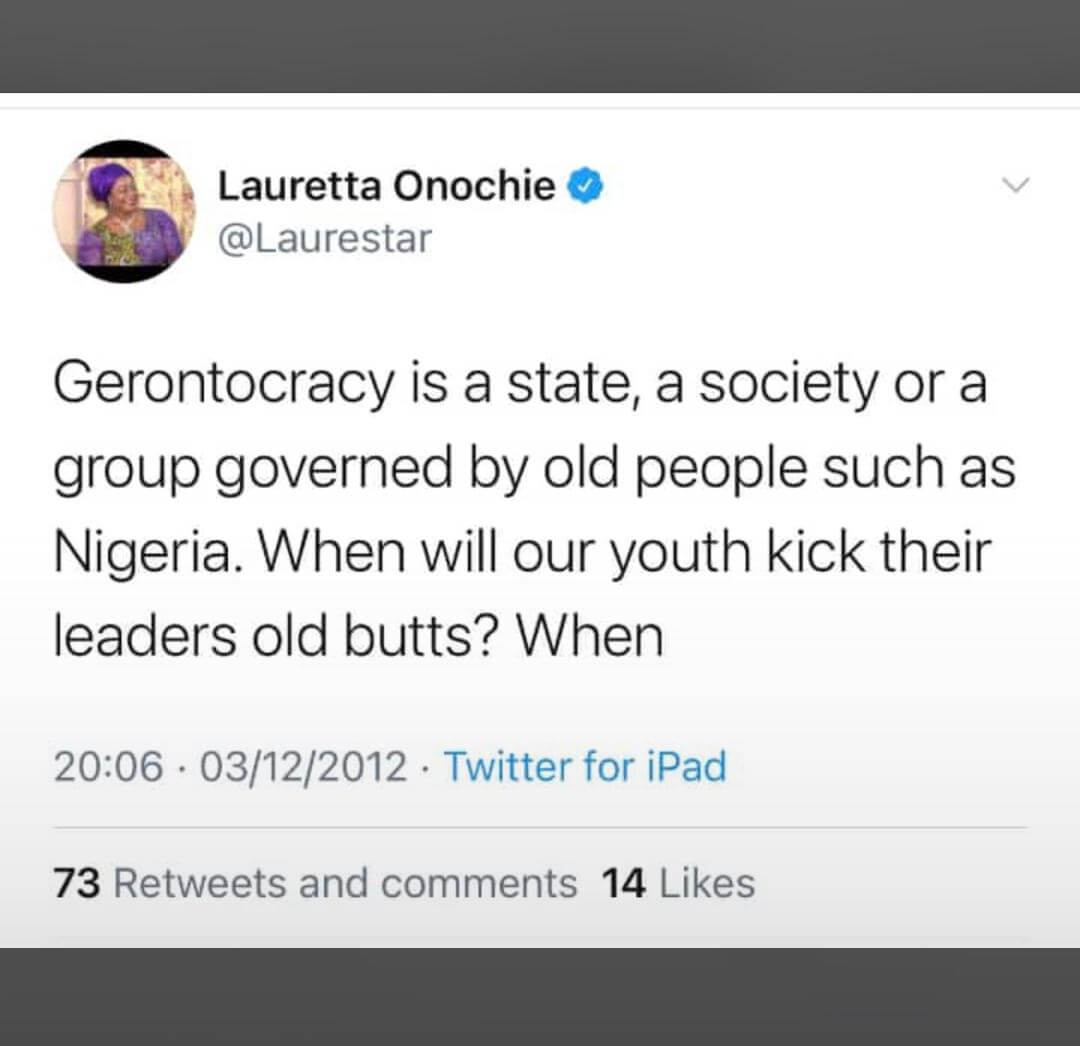Old tweet of Lauretta Onochie criticizing old leaders surfaces online ...