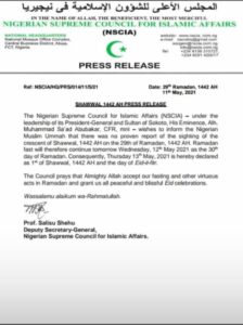 Moon not sighted, Sallah moved to Thursday in Nigeria - DNB Stories Africa