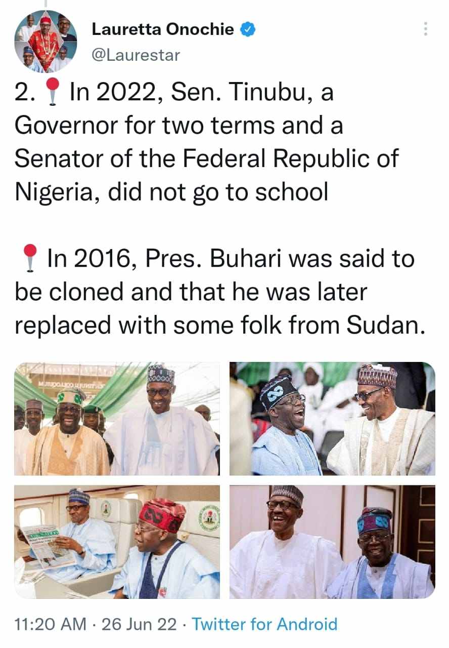 Lauretta Onochie defends Tinubu over 'lost certificates' saga - DNB ...