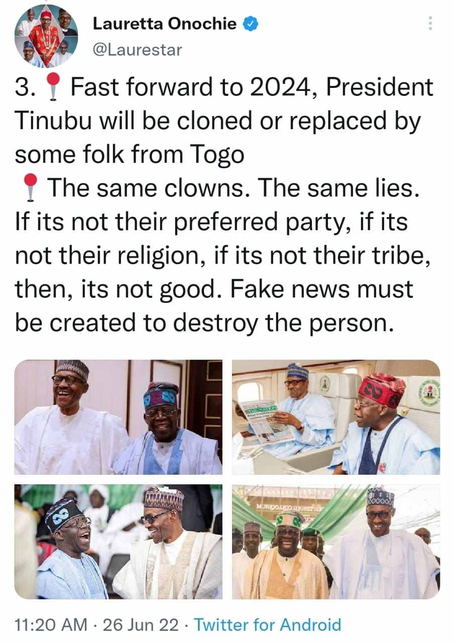 Lauretta Onochie defends Tinubu over 'lost certificates' saga - DNB ...