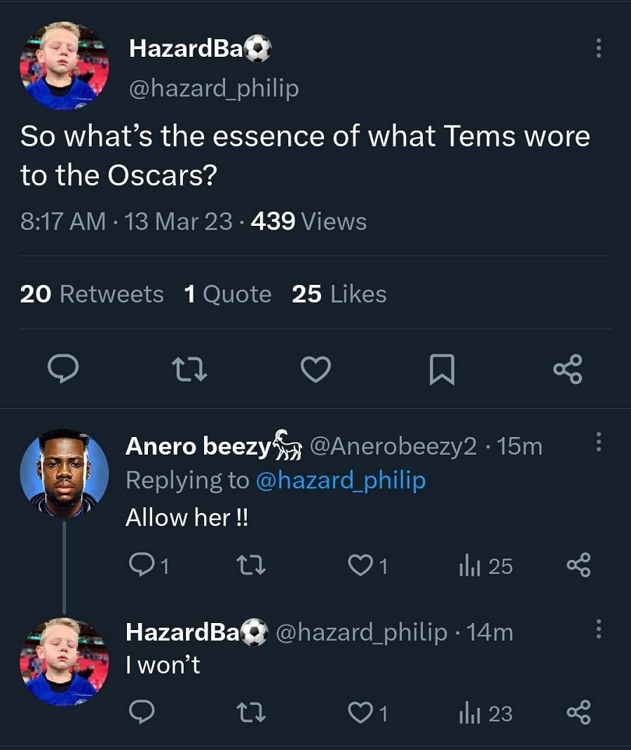 Nigerian singer Tems criticized for 2023 Oscars outfit - Tweets - DNB Stories Africa